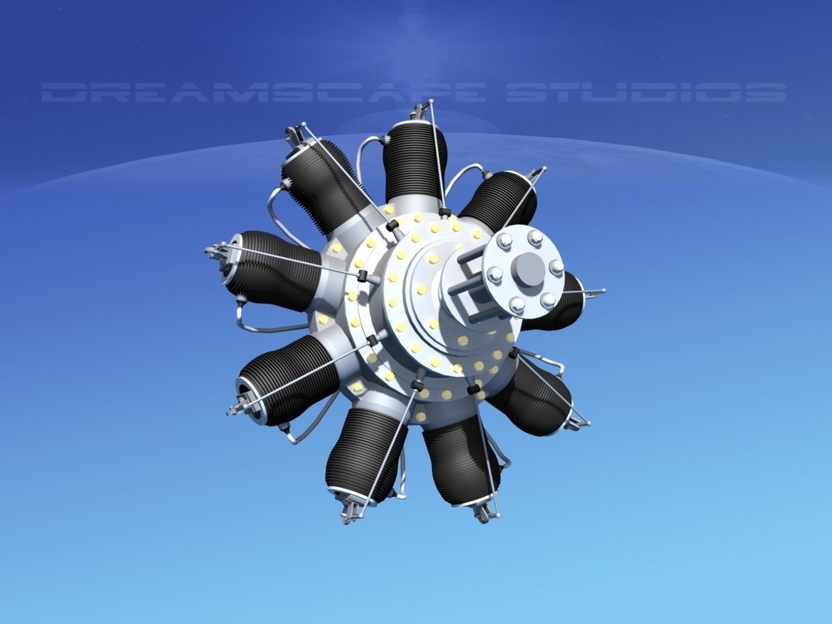 Rotary Aircraft Engine 3D model rigged | CGTrader