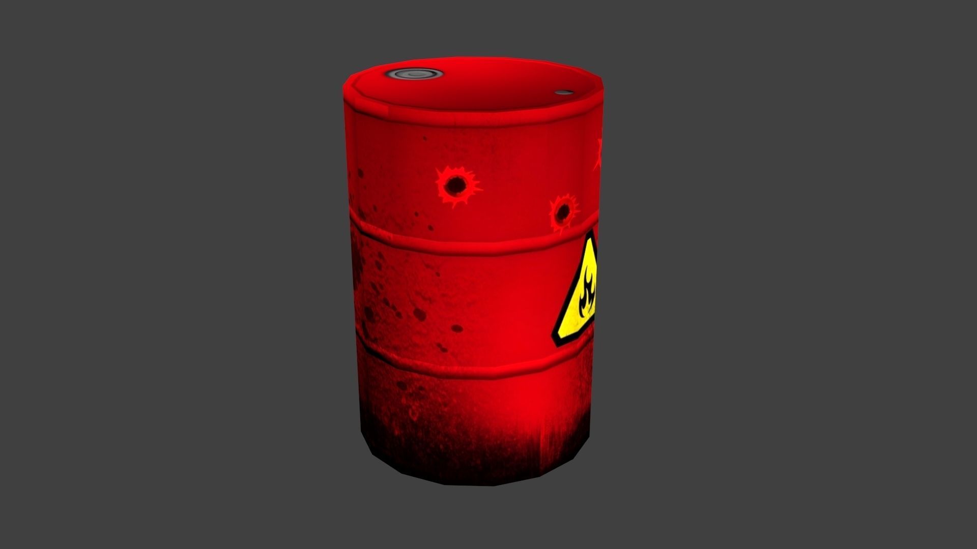 3D model Game Ready Flammable Explosive Oil Drum Barrel Low Poly VR ...