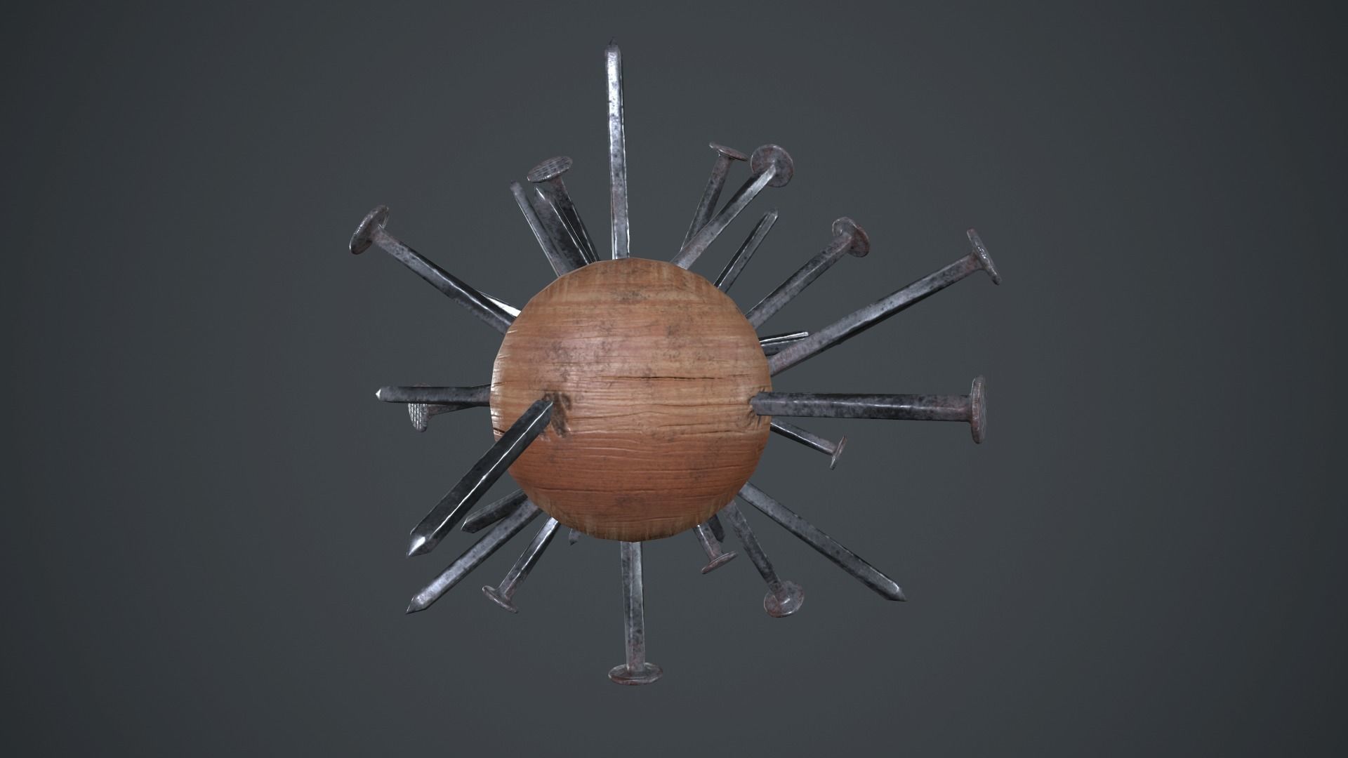 3D model Baseball Bat Weapon With Metal Nails PBR Game Ready VR / AR ...