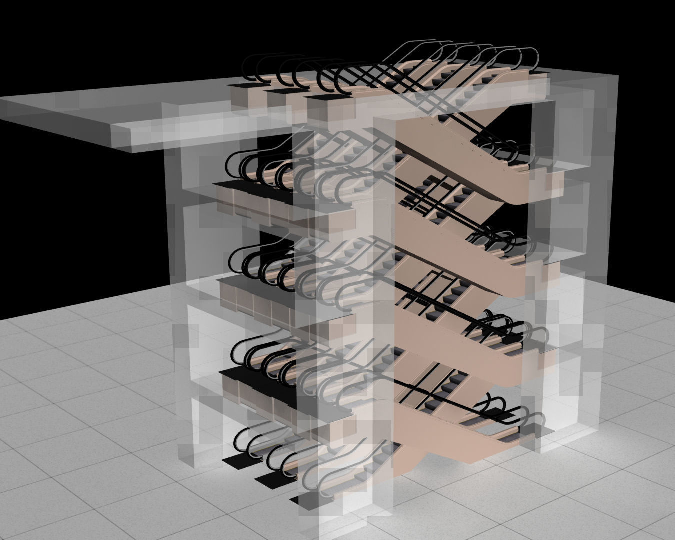 3D model Escalators Unit at Haram Expansion VR / AR / low-poly | CGTrader