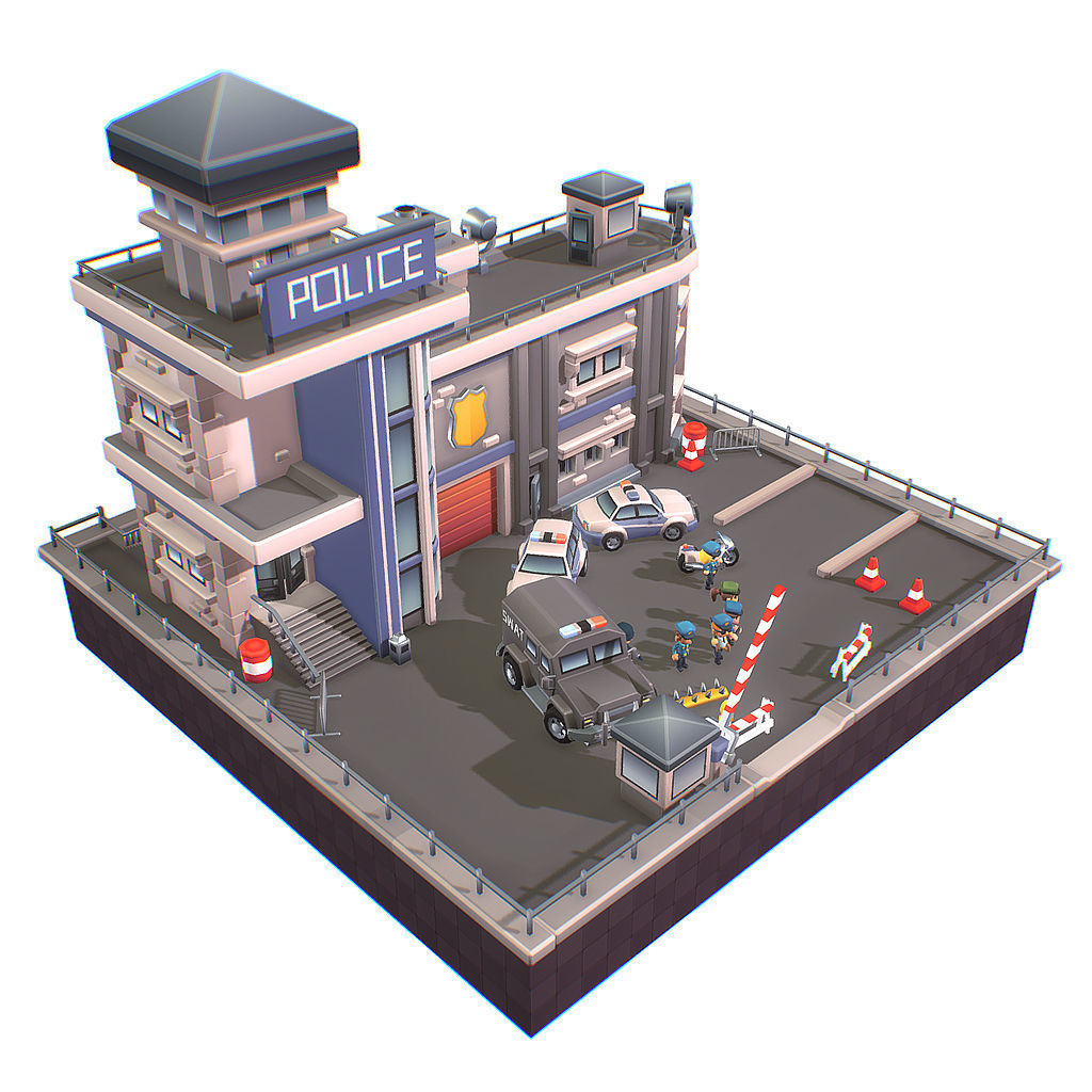 3D model Police Station - Proto Series VR / AR / low-poly rigged | CGTrader