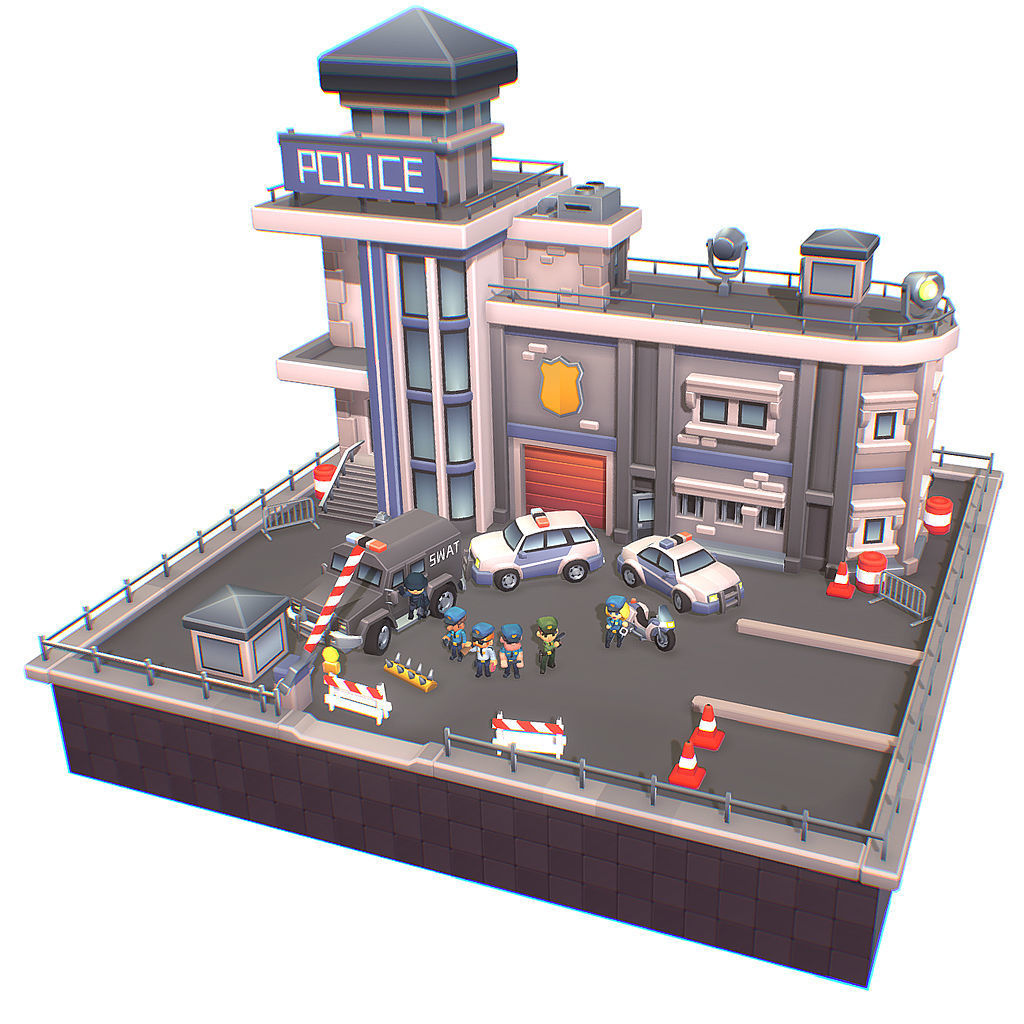 3D model Police Station - Proto Series VR / AR / low-poly rigged | CGTrader