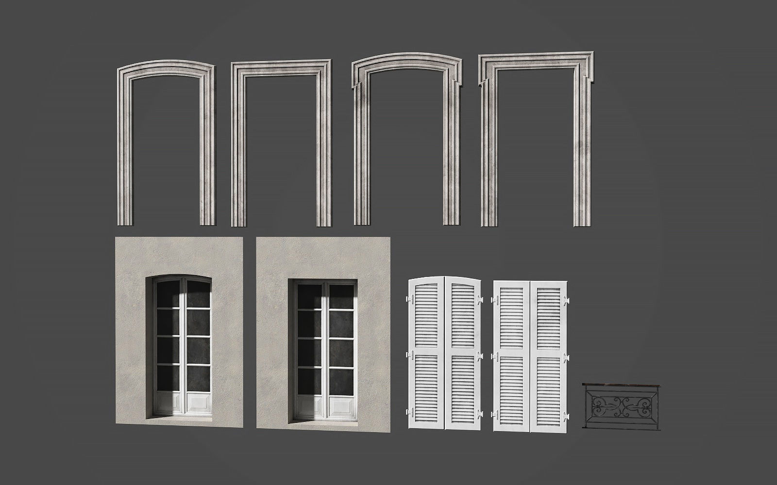 3D model Modular french window VR / AR / low-poly | CGTrader