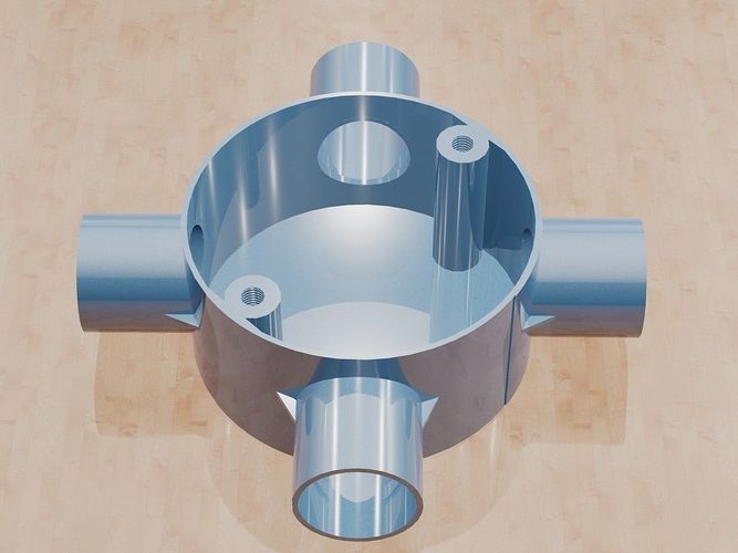 Four Way Conduit Box-20mm 3D model 3D printable | CGTrader
