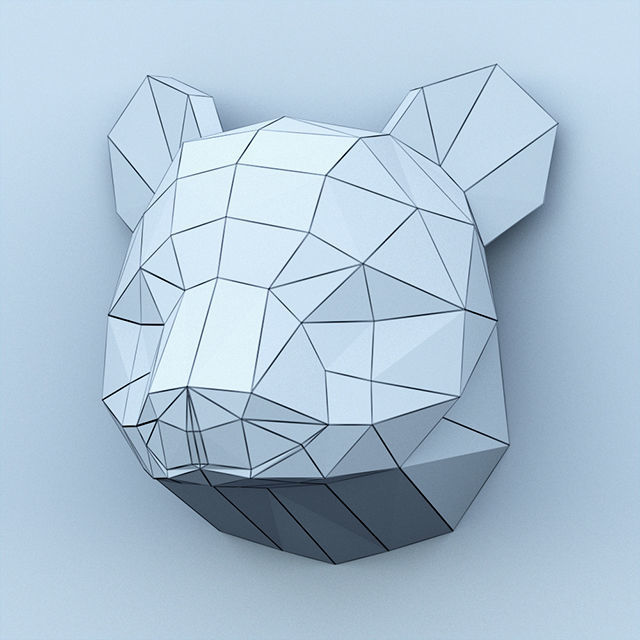 PANDAS PAPER HEAD 3D model | CGTrader