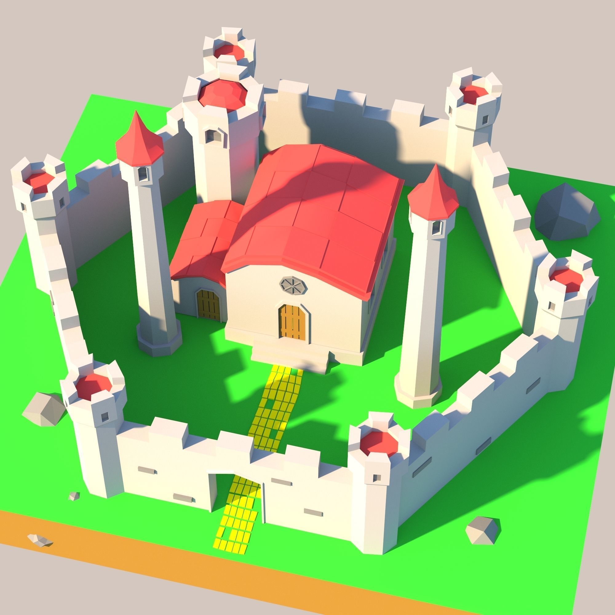 3D model low poly castle VR / AR / low-poly | CGTrader