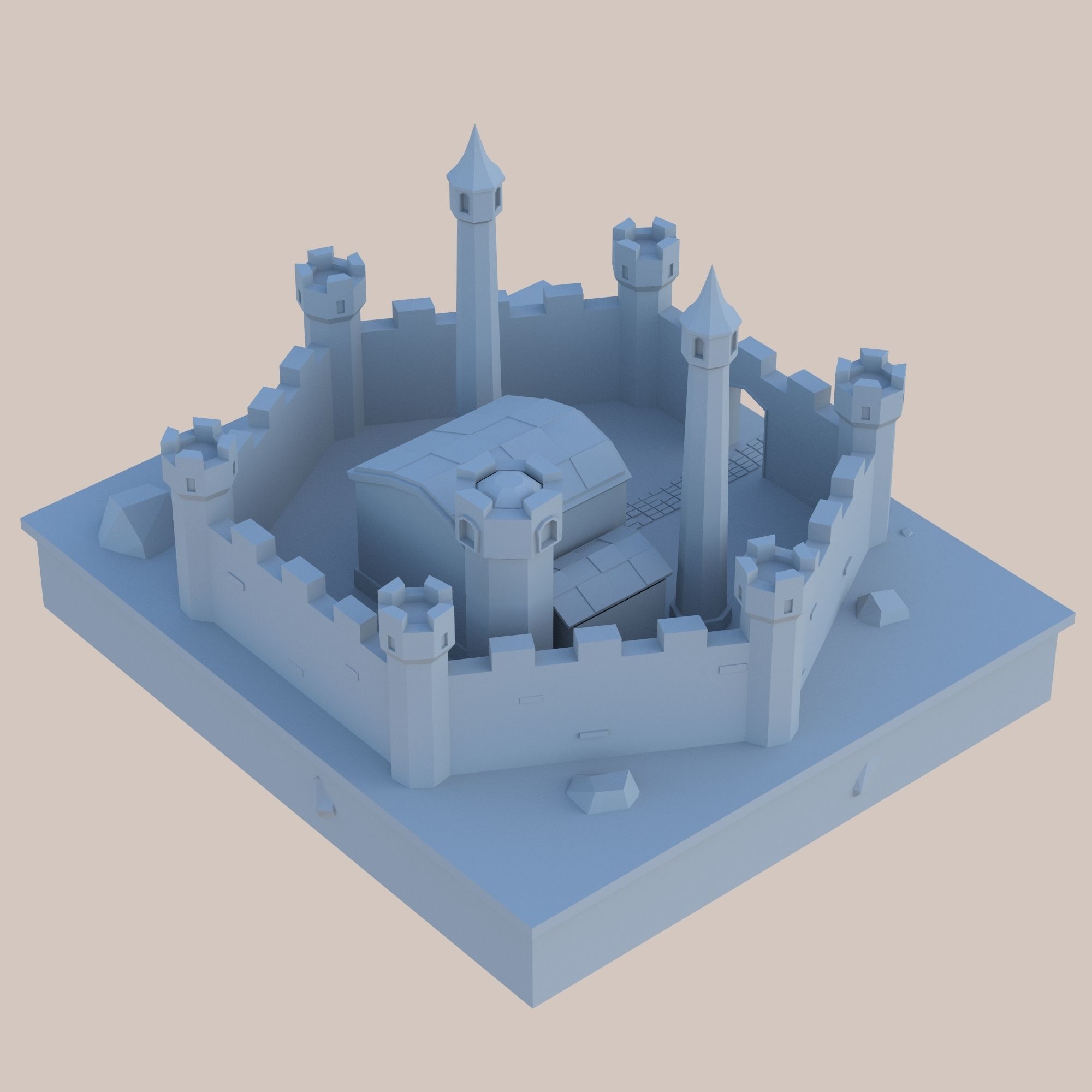 3D model low poly castle VR / AR / low-poly | CGTrader