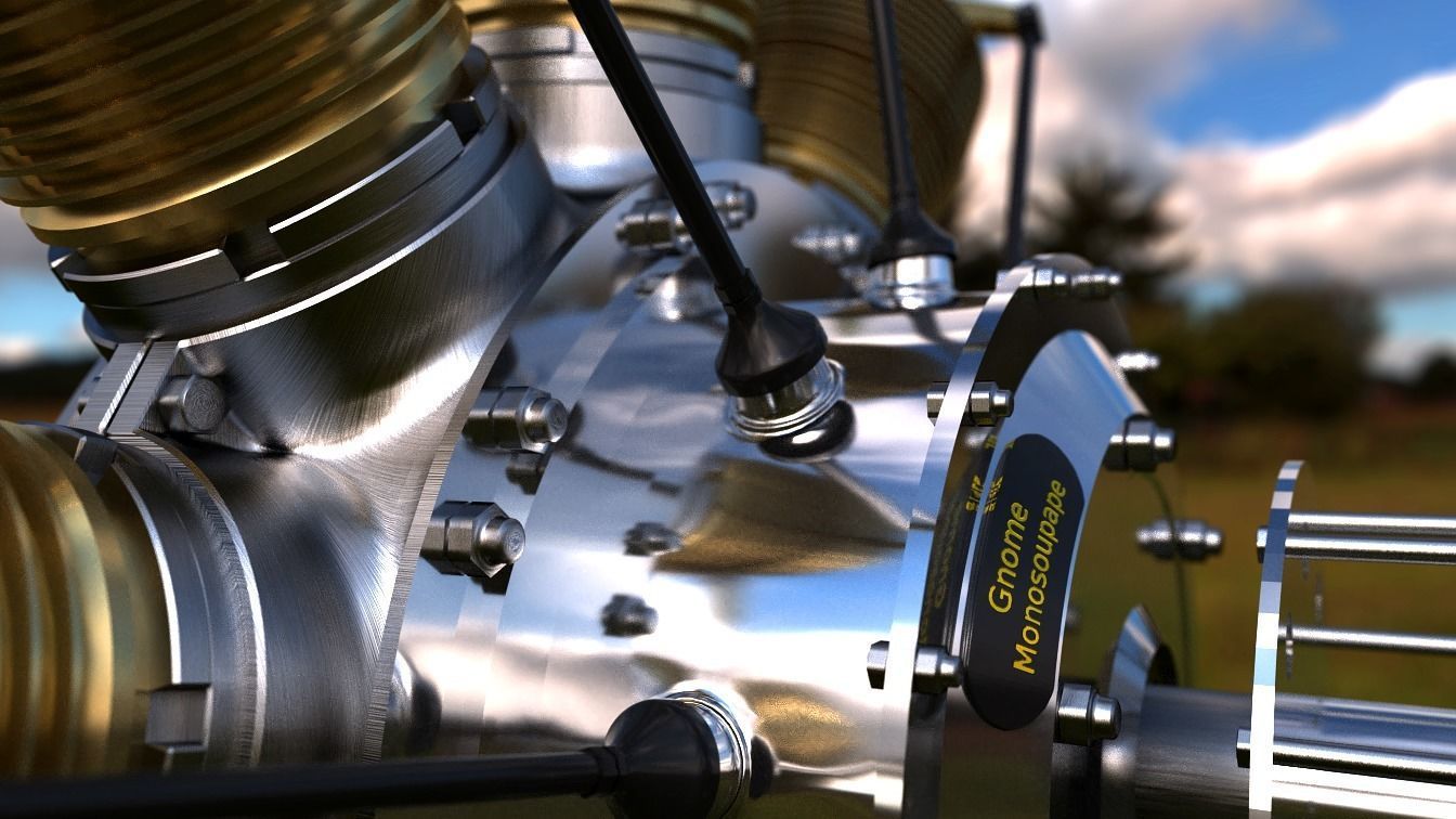 Rotary engine Gnome Monosoupape 3D model | CGTrader