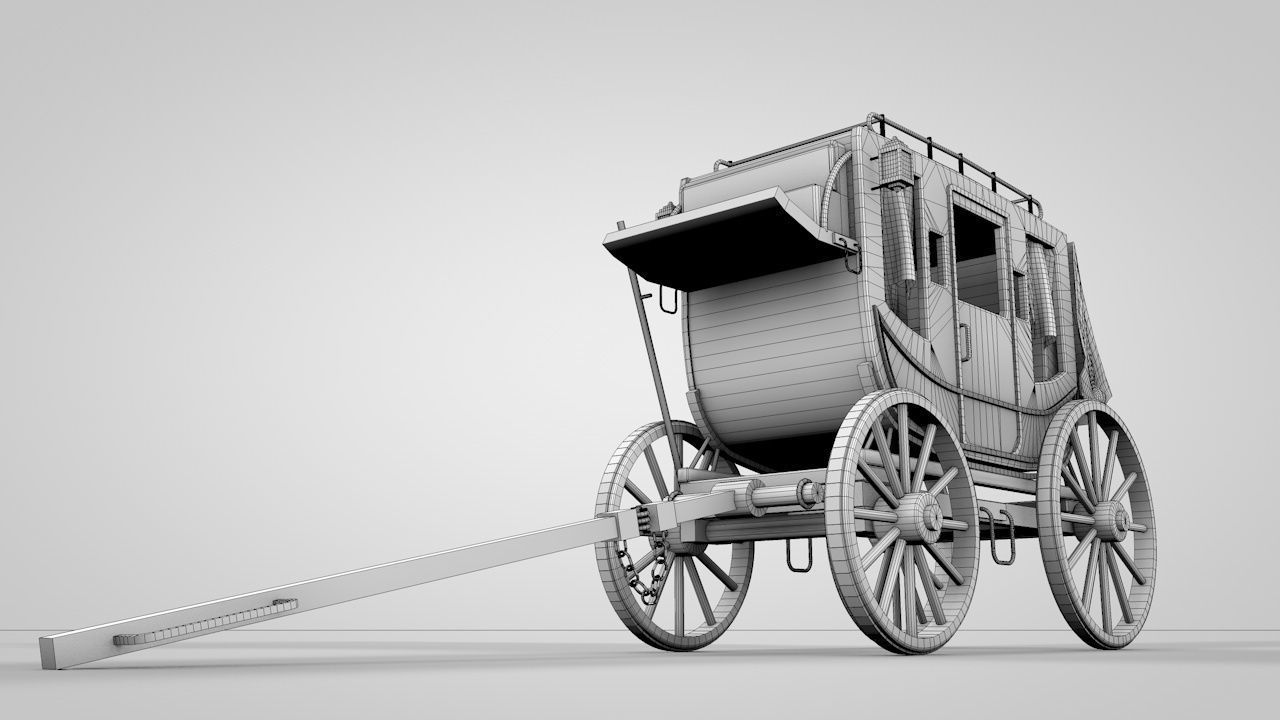 Western Stagecoach 3D model | CGTrader