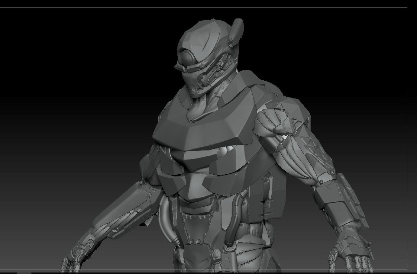 Cyborg Soldier V2 highpoly Zbrush 4r7 3D model | CGTrader