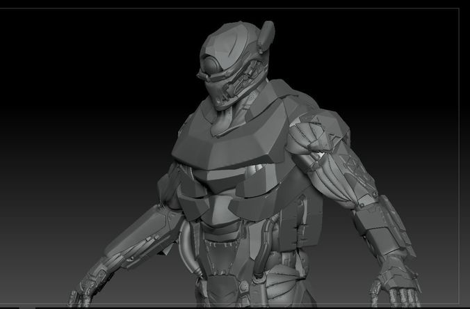 Cyborg Soldier V2 highpoly Zbrush 4r7 3D model | CGTrader
