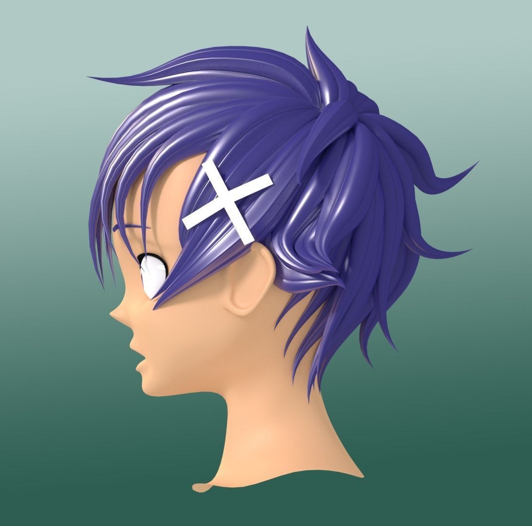 Raku Ichijou hairstyle 3D 3D model | CGTrader
