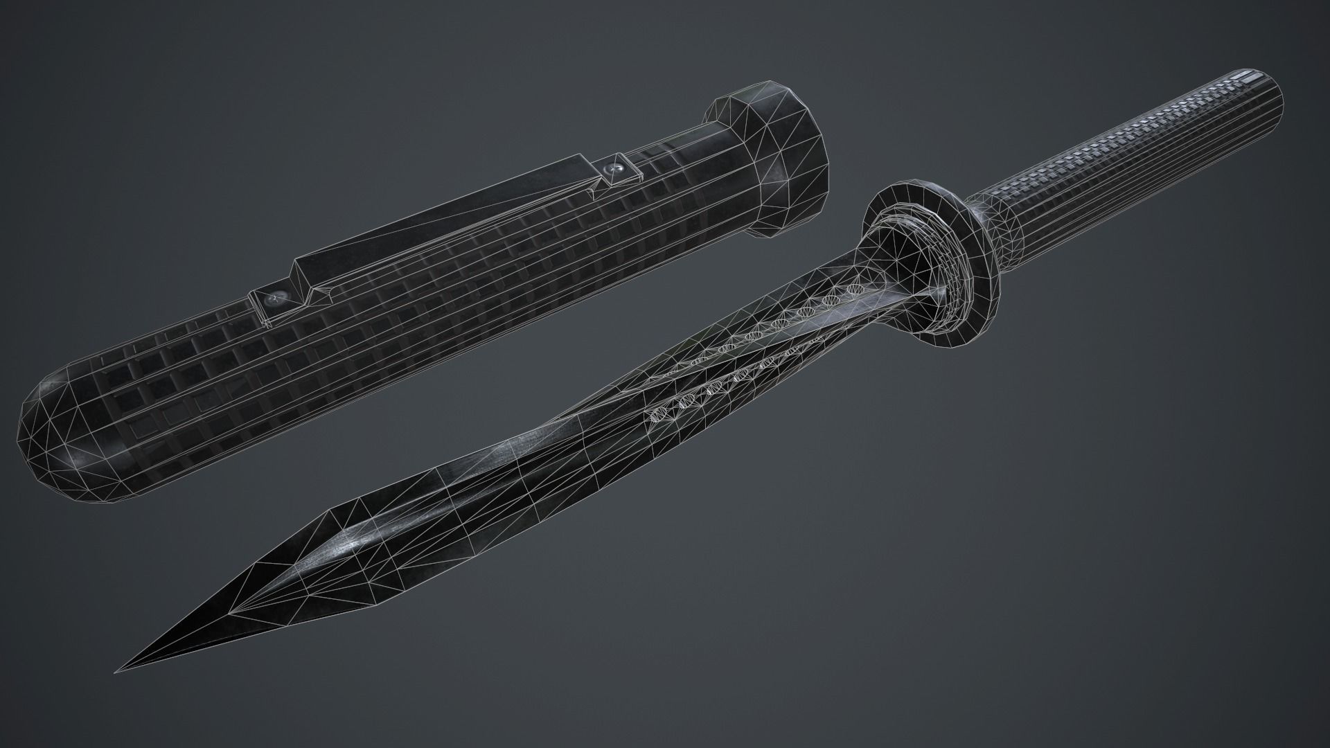 3D model Stainless Steel Jagdkommando Knife PBR Game Ready VR / AR / low-poly | CGTrader