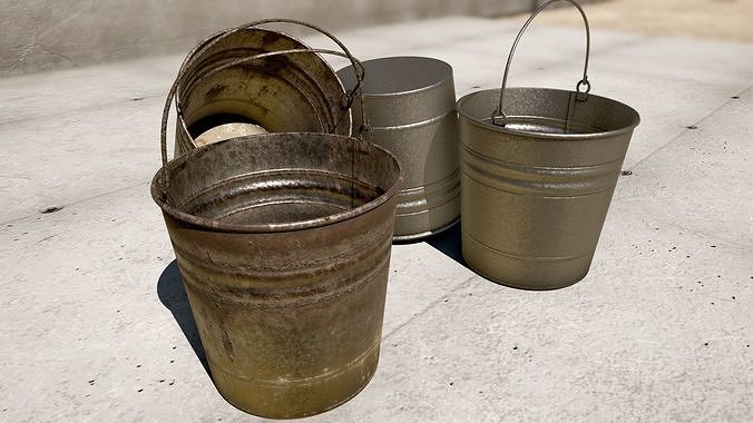 3D model metal bucket - PBR Game-Ready VR / AR / low-poly | CGTrader