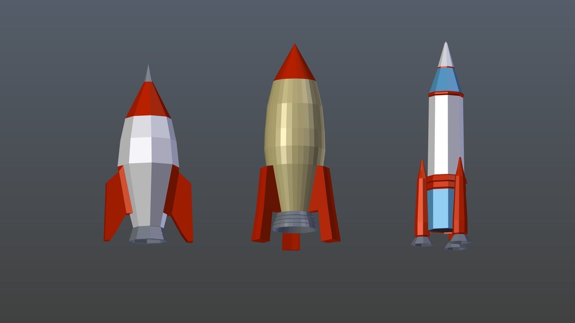 3D model Low poly rockets VR / AR / low-poly | CGTrader