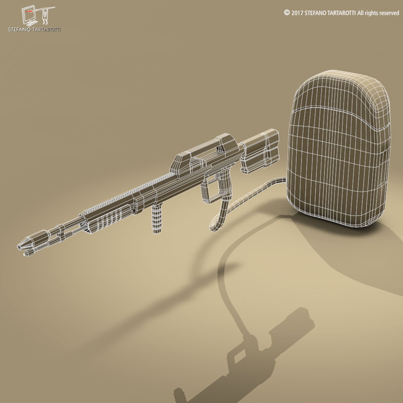 Sci-fi flamethrower 3D model | CGTrader