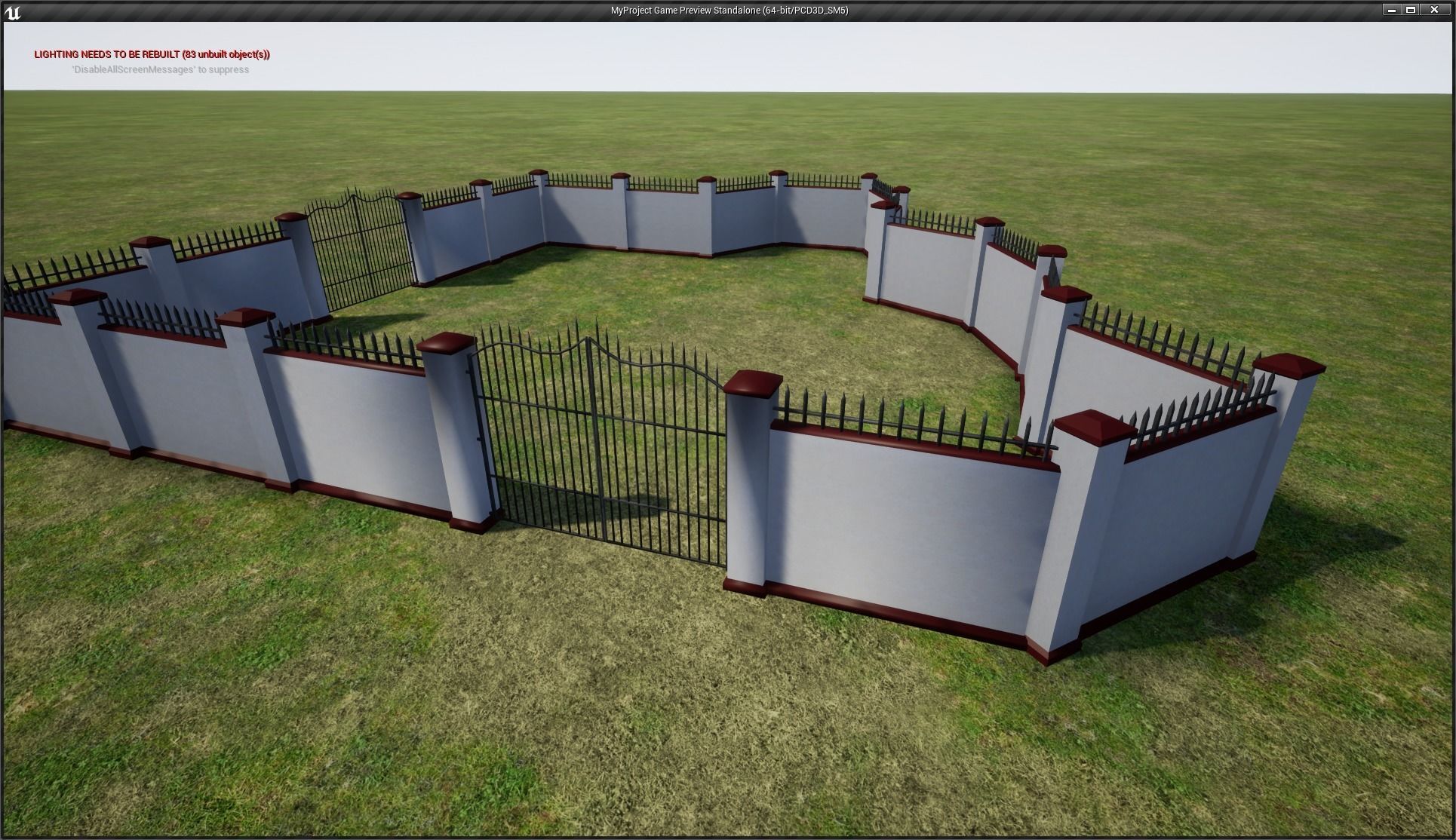 3D model Modular Wall and Gate VR / AR / low-poly animated | CGTrader
