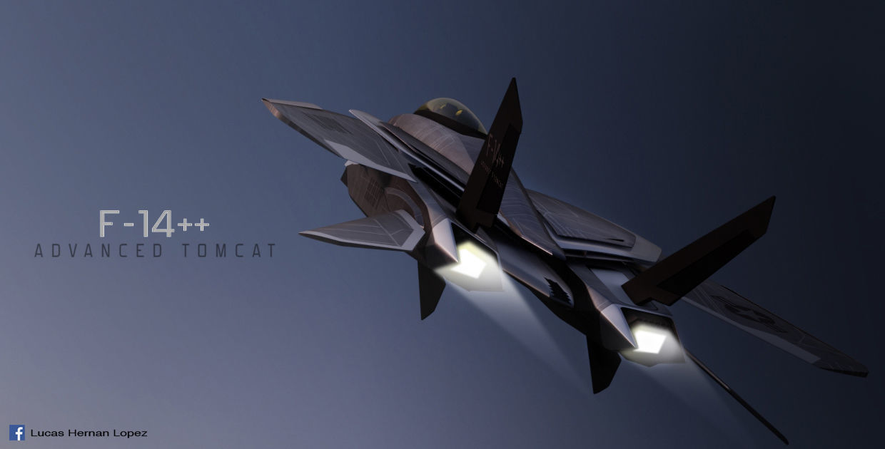 3D model F-14 stealth concept VR / AR / low-poly | CGTrader