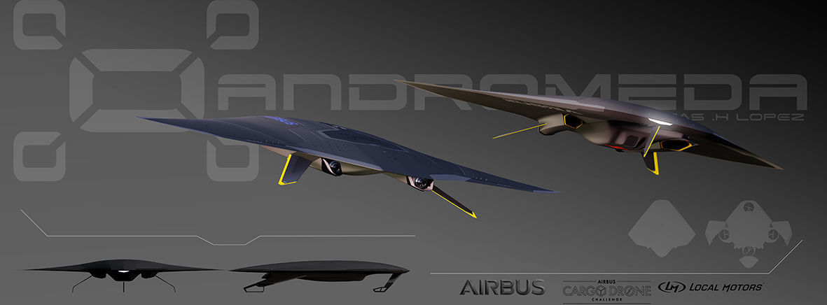 3D model ANDROMEDA AIRBUS DRONE VR / AR / low-poly | CGTrader