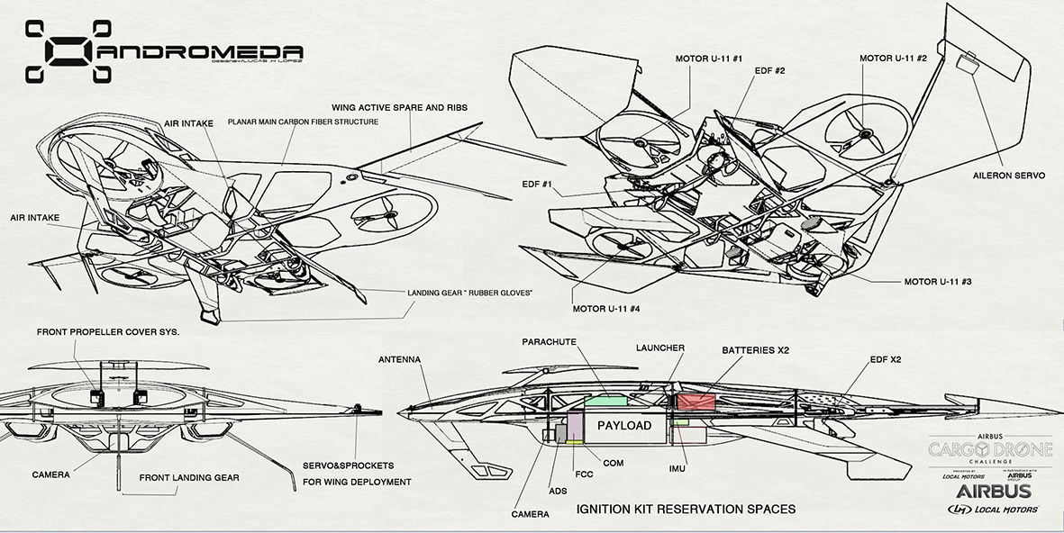 3D model ANDROMEDA AIRBUS DRONE VR / AR / low-poly | CGTrader