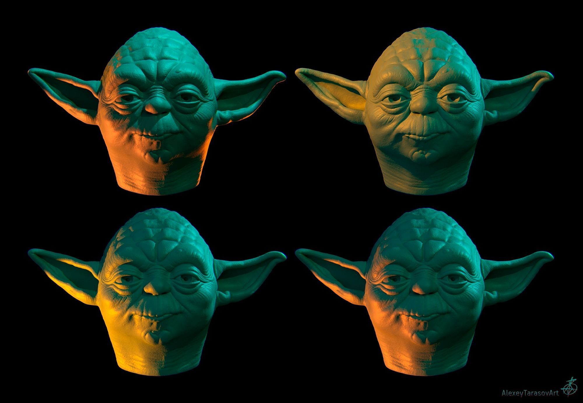 Yoda head 3D model 3D printable | CGTrader