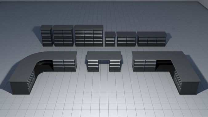 Laboratory shelves and desks 3D model | CGTrader