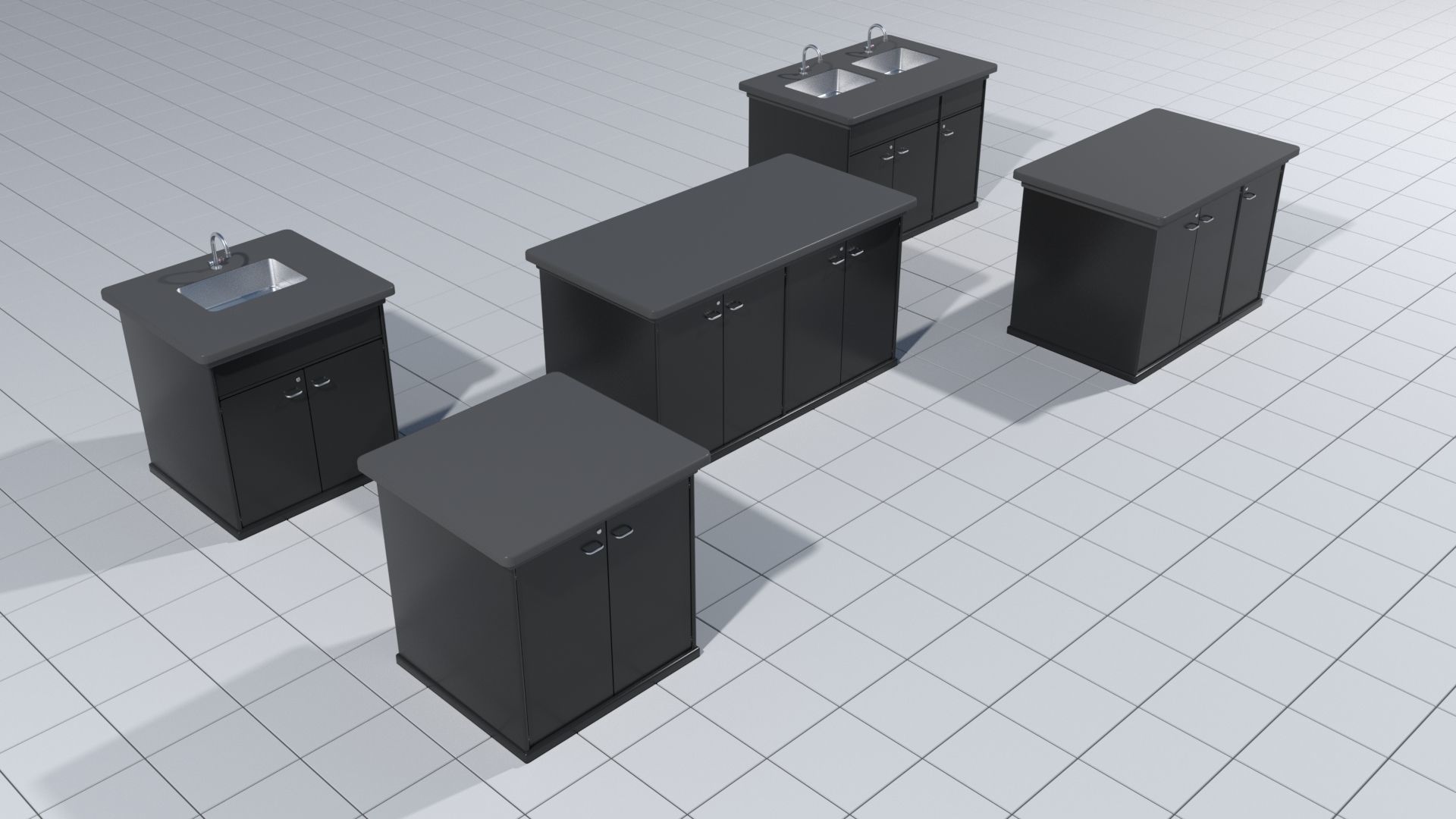 Laboratory cabinets with sinks 3D model | CGTrader