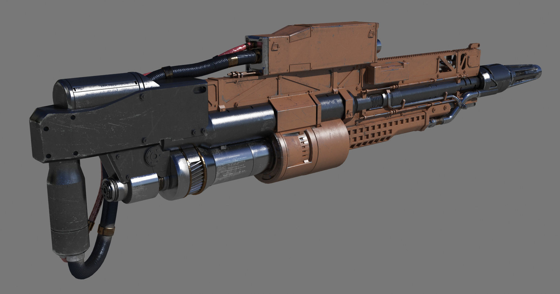 RailGun futuristic weapon 3D model | CGTrader
