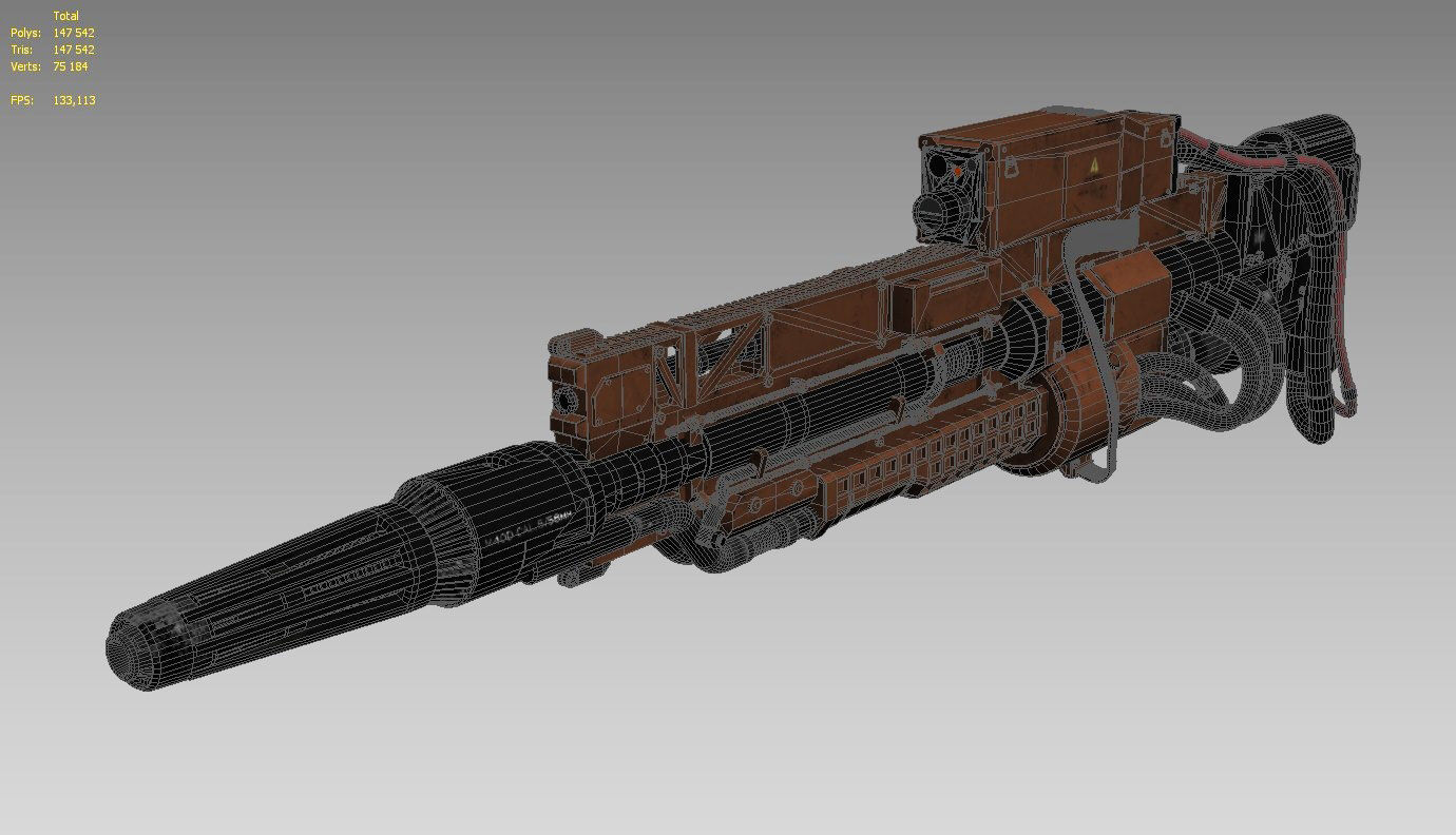 RailGun futuristic weapon 3D model | CGTrader