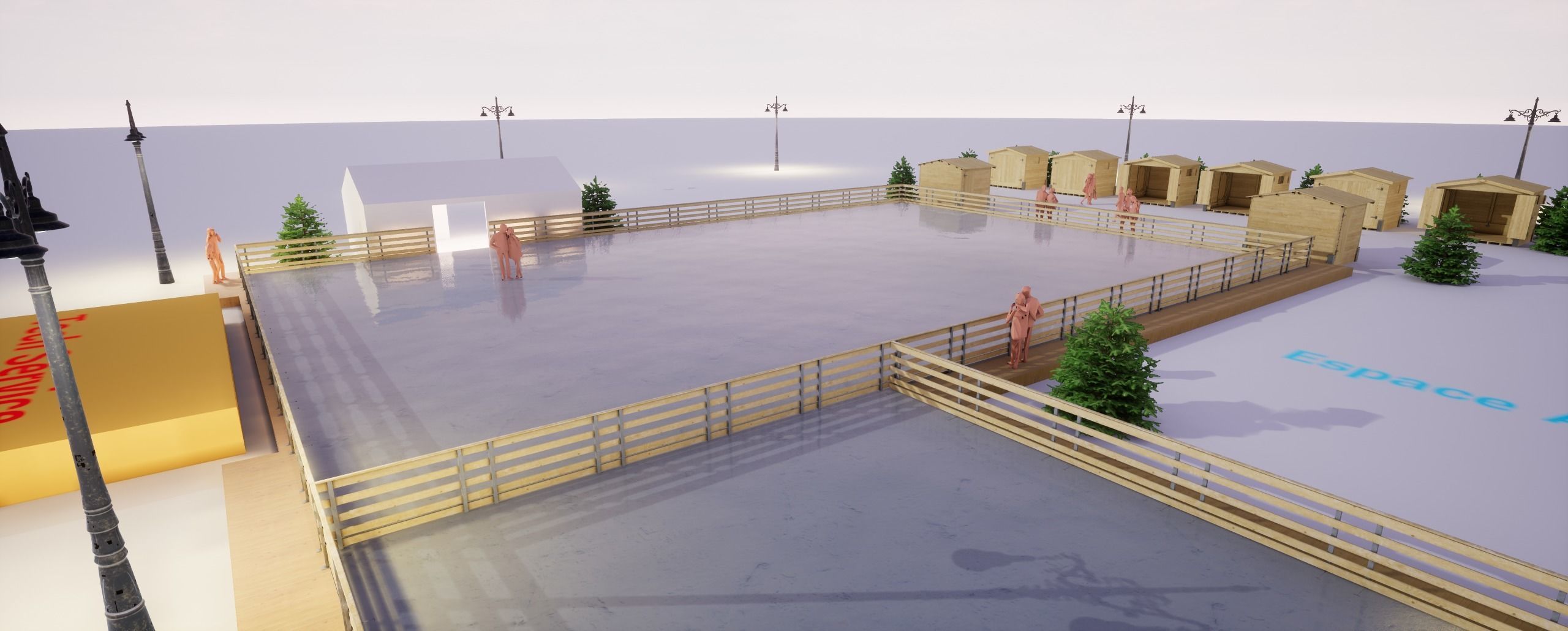 3D model Modular Ice Rink Fences VR / AR / low-poly | CGTrader