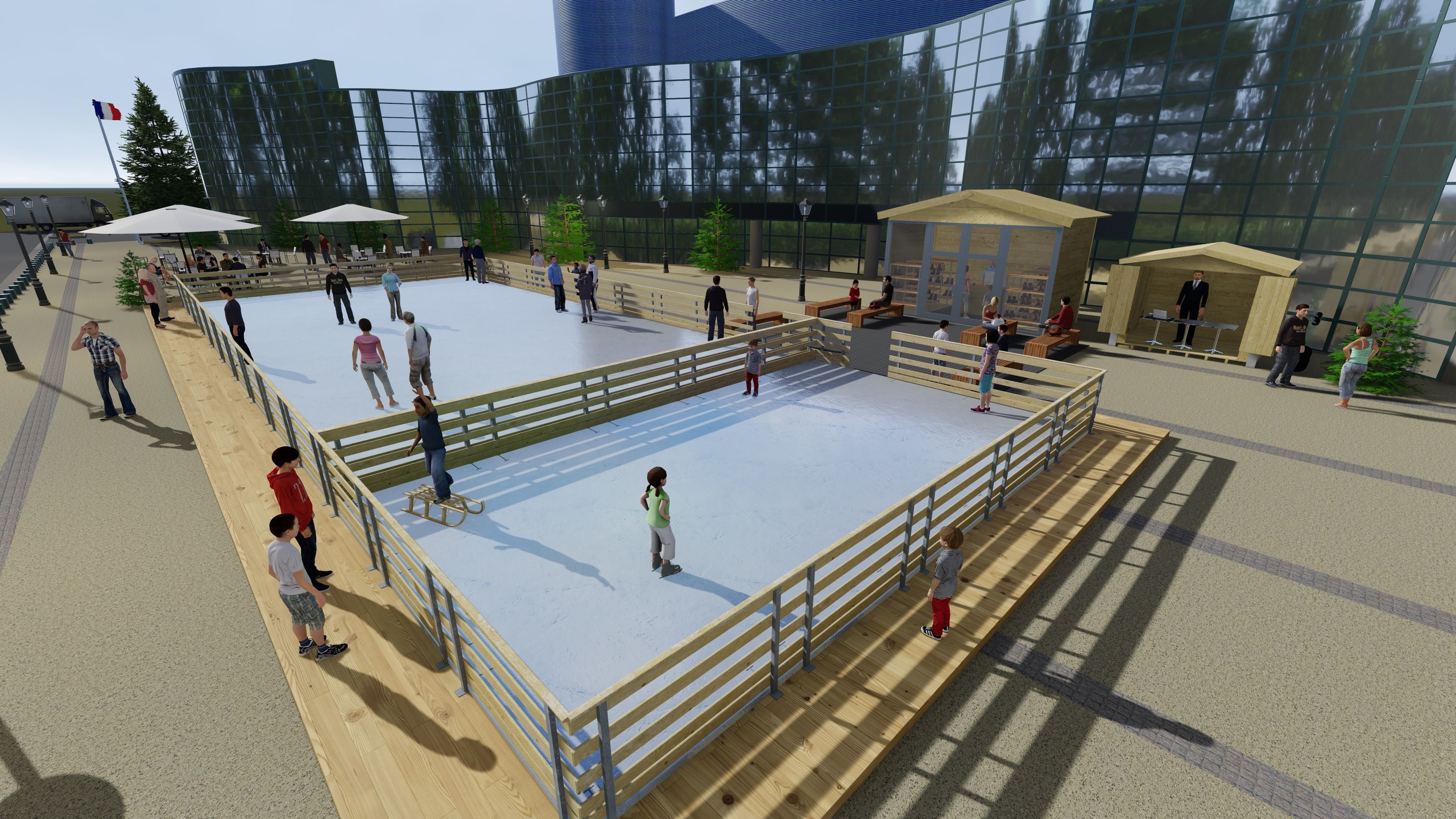 3D model Modular Ice Rink Fences VR / AR / low-poly | CGTrader