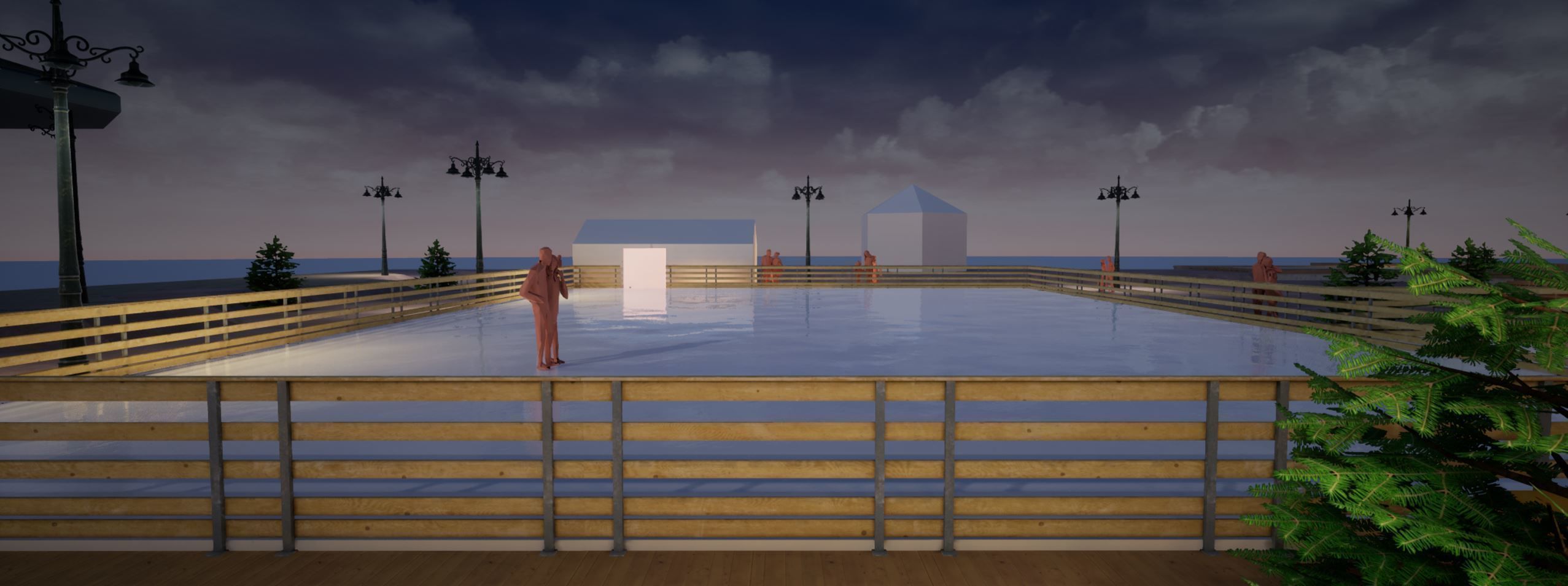 3D model Modular Ice Rink Fences VR / AR / low-poly | CGTrader