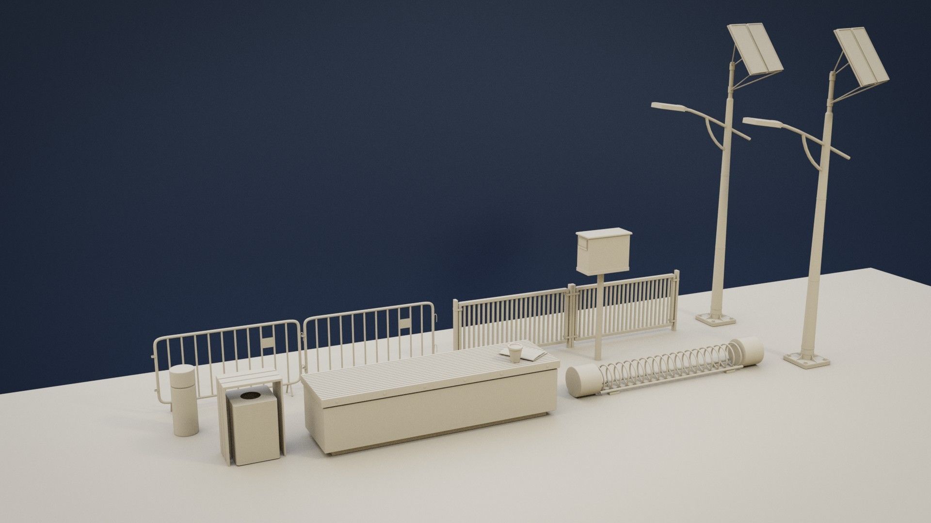 Modular Street Asset Pack 01 free VR / AR / low-poly 3D model | CGTrader