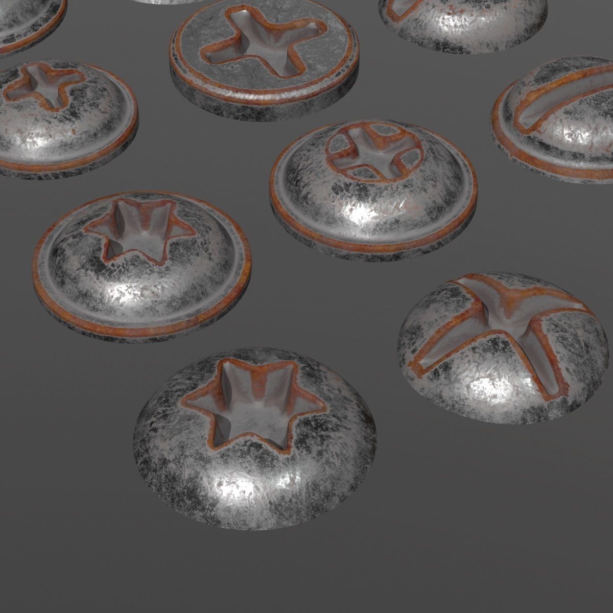 Screw Heads Collection 3D model | CGTrader