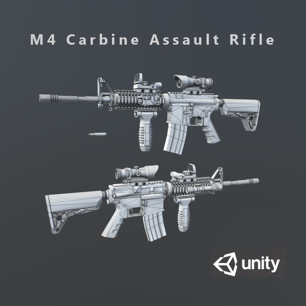 3D model M4 Carbine Assult Rifle VR / AR / low-poly | CGTrader