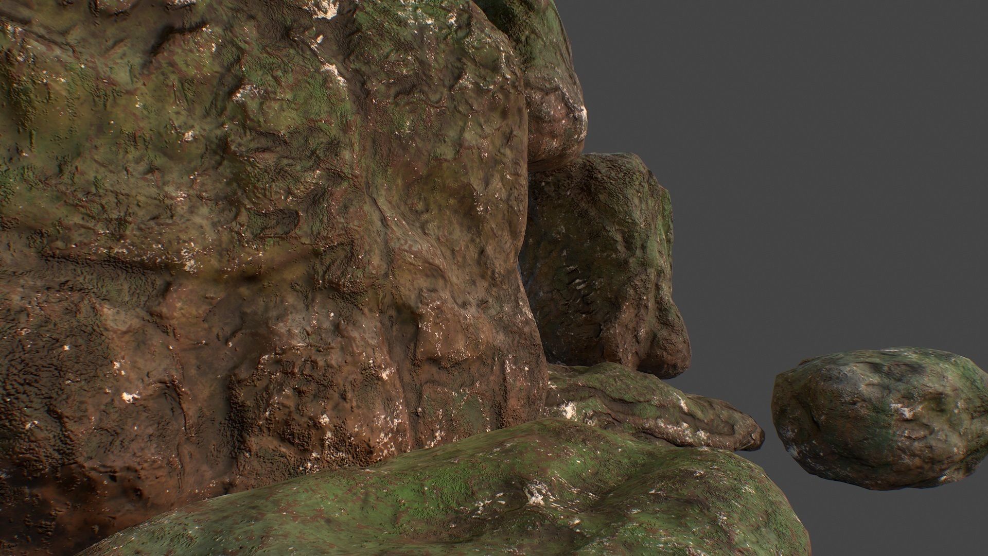 3D model Low poly modular jungle rocks environment assets VR / AR / low ...