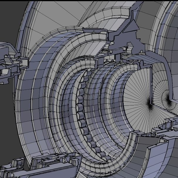 D-18T turbofan engine cutaway 3D model | CGTrader
