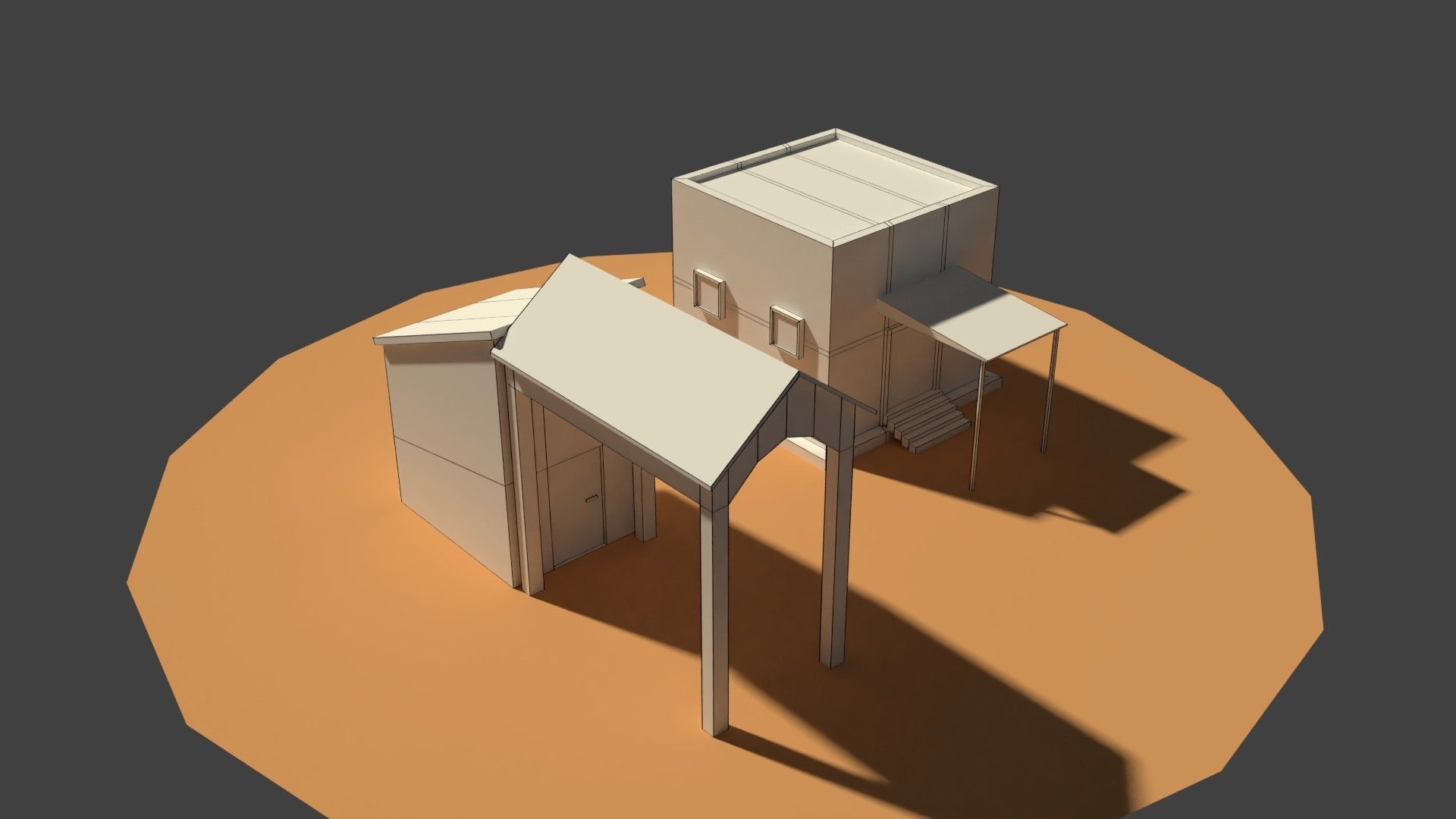 3D model Low Poly Farm Sheds VR / AR / low-poly | CGTrader