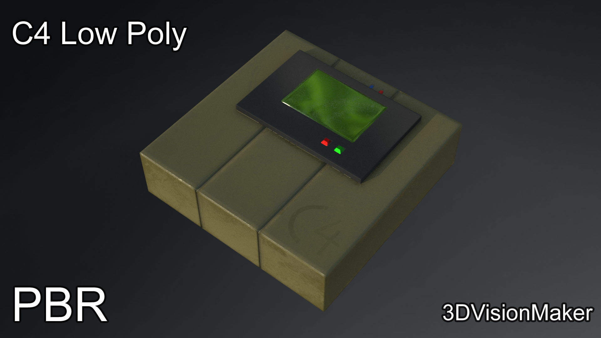 3D model C4 Explosive Package - Old School - Low Poly VR / AR / low ...