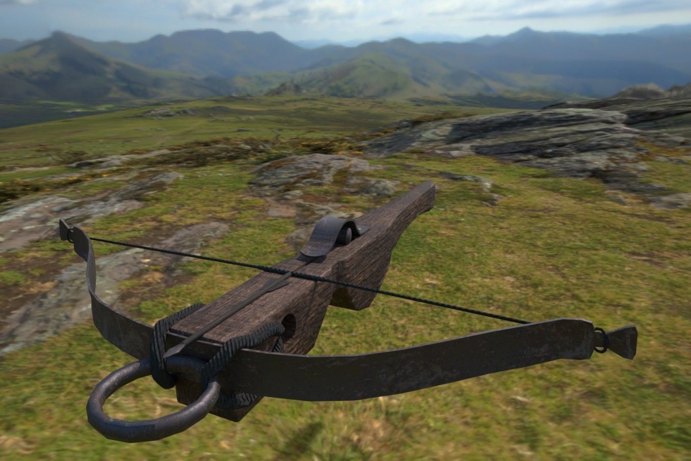 Lowpoly animated medieval crossbow with bolt game-ready free VR / AR ...