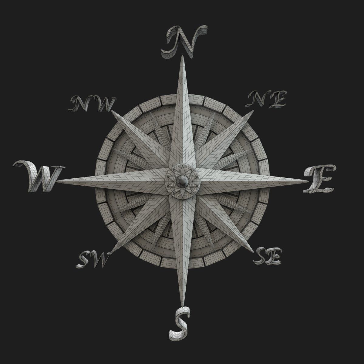 Map compass 3D model | CGTrader
