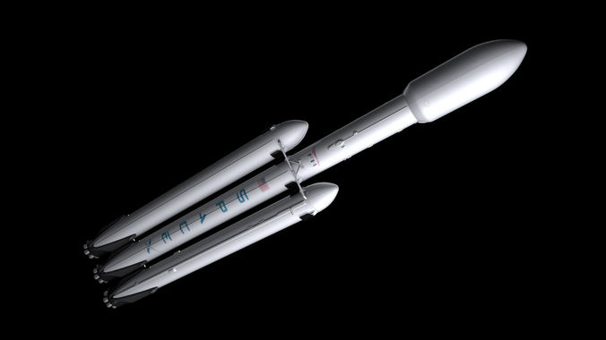 Falcon Heavy rocket 3D model | CGTrader