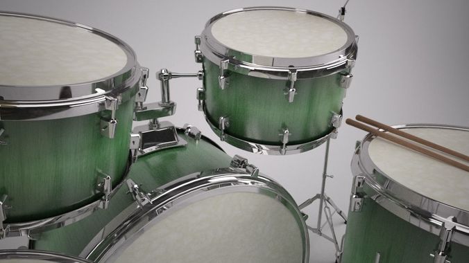 Detailed Drum Kit Model 3D model | CGTrader