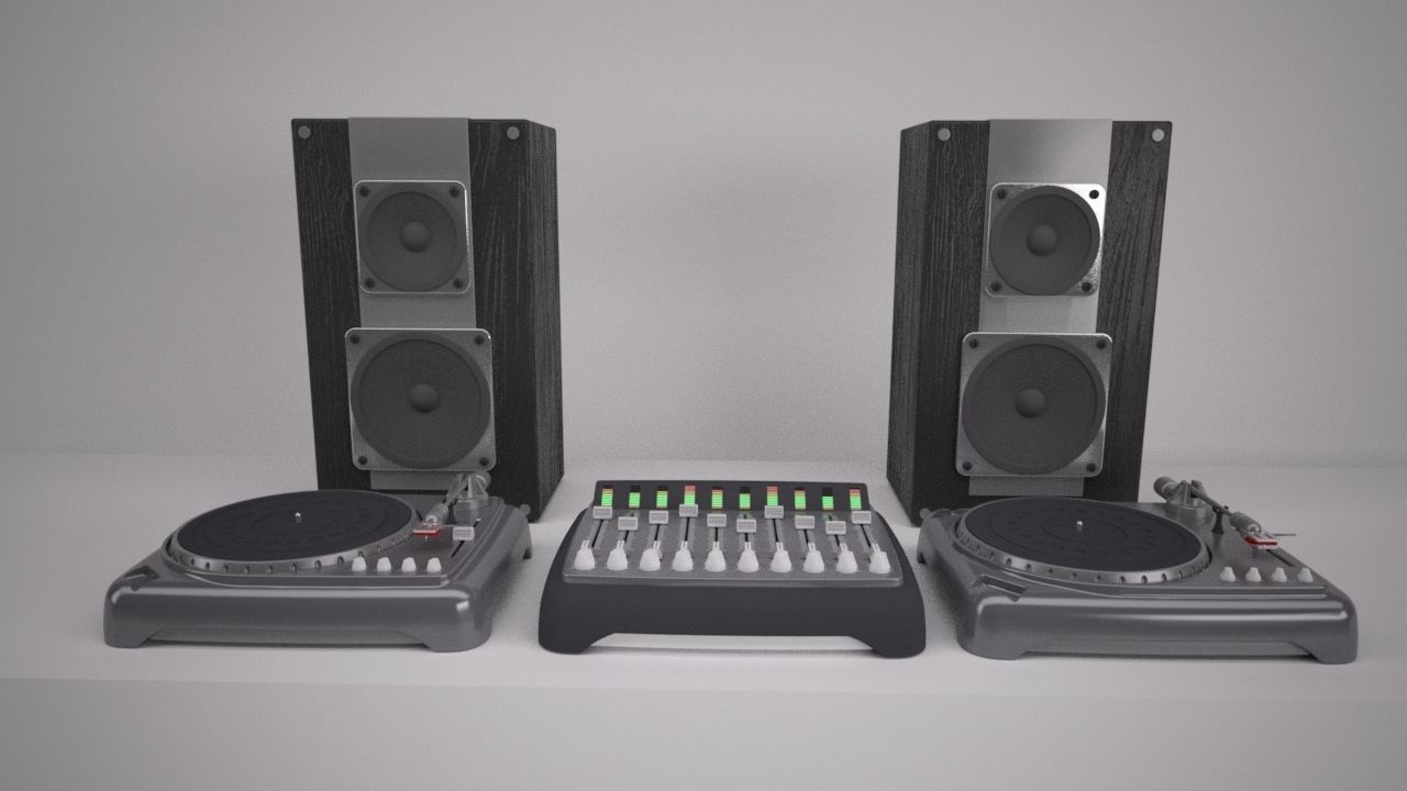 DJ Decks Set 3D model MAX