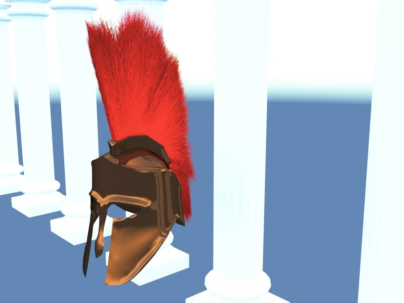Ancient Greek Corinthian style hoplite helmet with ornament 3D model ...