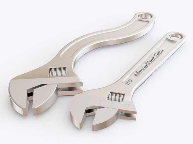 Adjustable wrench 3D model | CGTrader