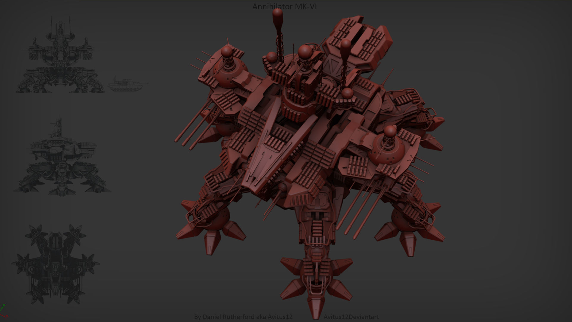 Annihilator mech MK-VI 3D model rigged | CGTrader