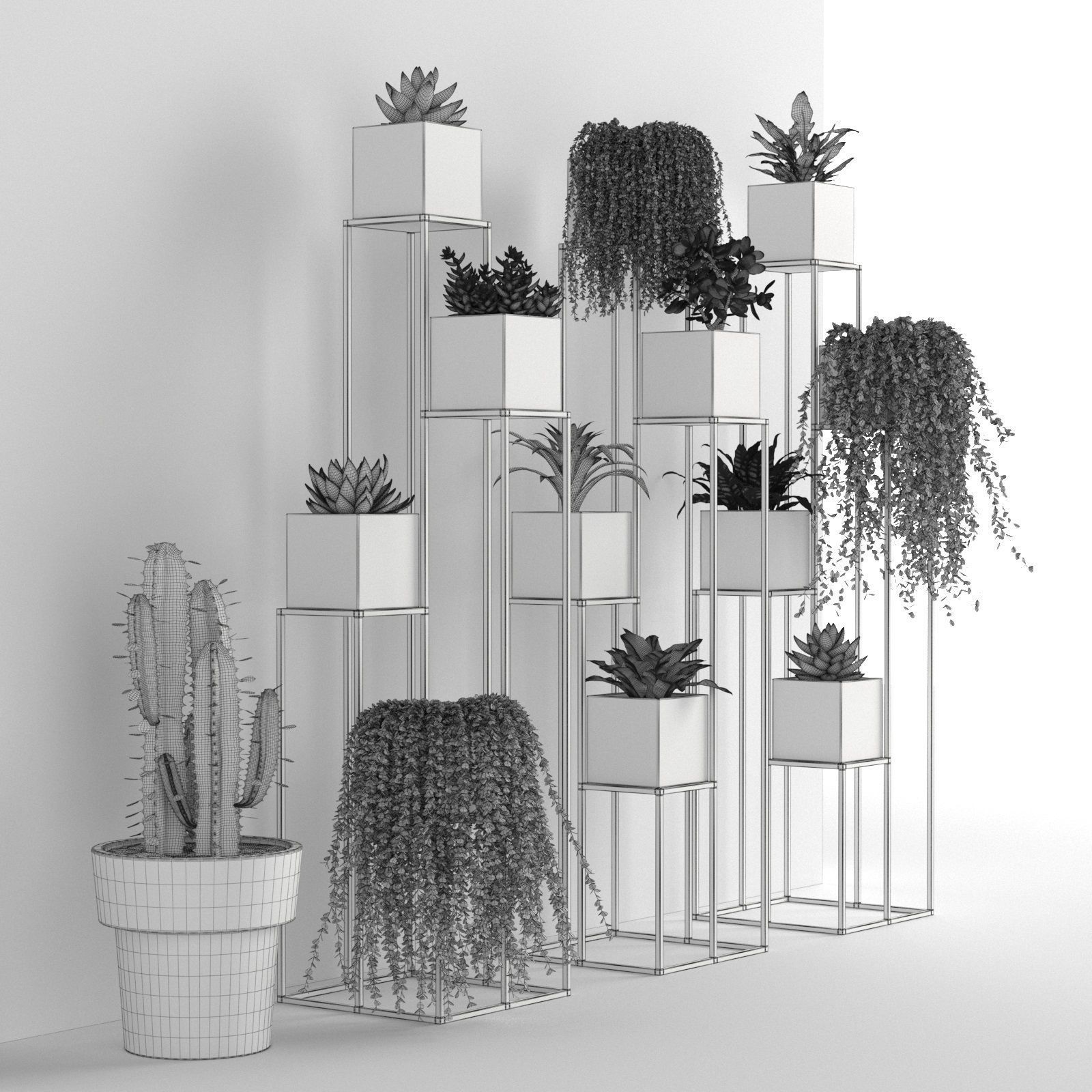 Quadrant Plant Stand 3D model | CGTrader