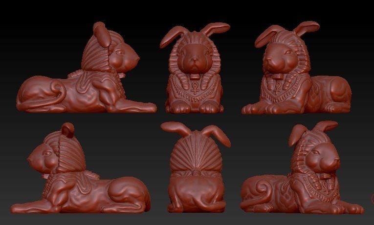 Rabbit Sphinx 3D model 3D printable | CGTrader