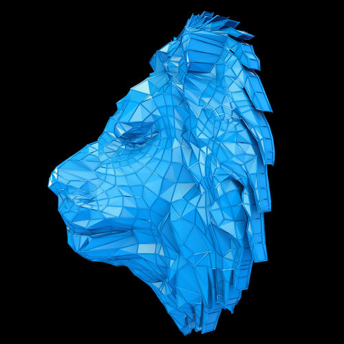 3D model Abstract Poly-style Lion head VR / AR / low-poly | CGTrader